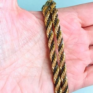 korea | Jewelry | Vintage Necklace Twisted Rope Chain Gold Black | Poshmark